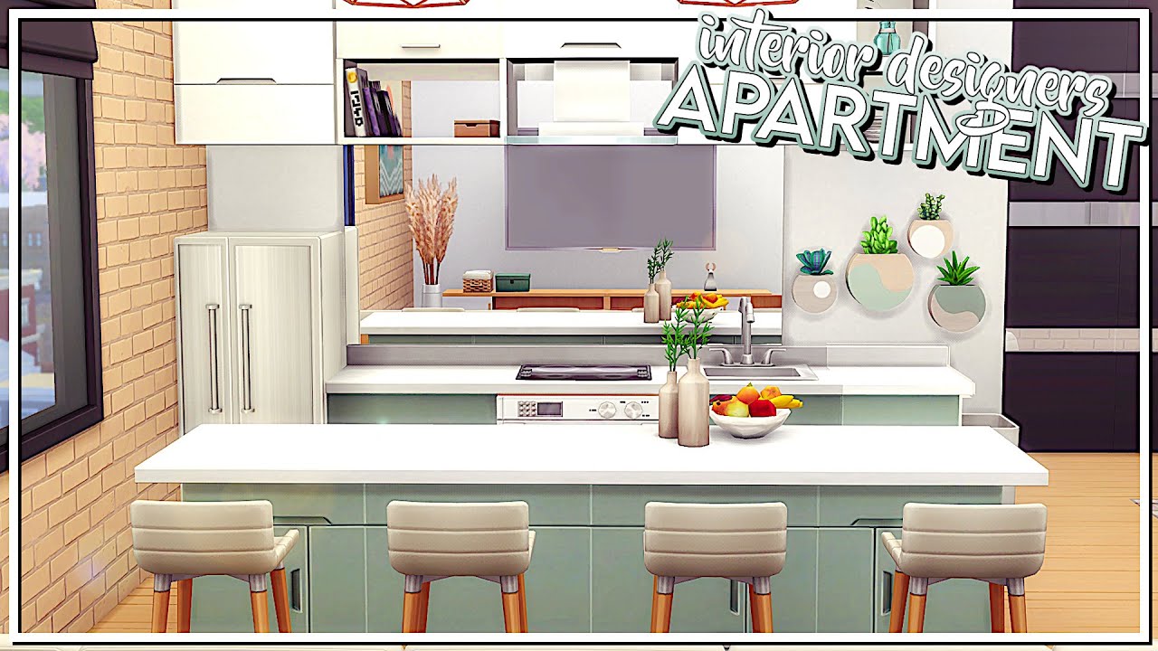 The Sims 4 | INTERIOR DESIGNERS APARTMENT 🌺 | Speed Build NO CC - YouTube