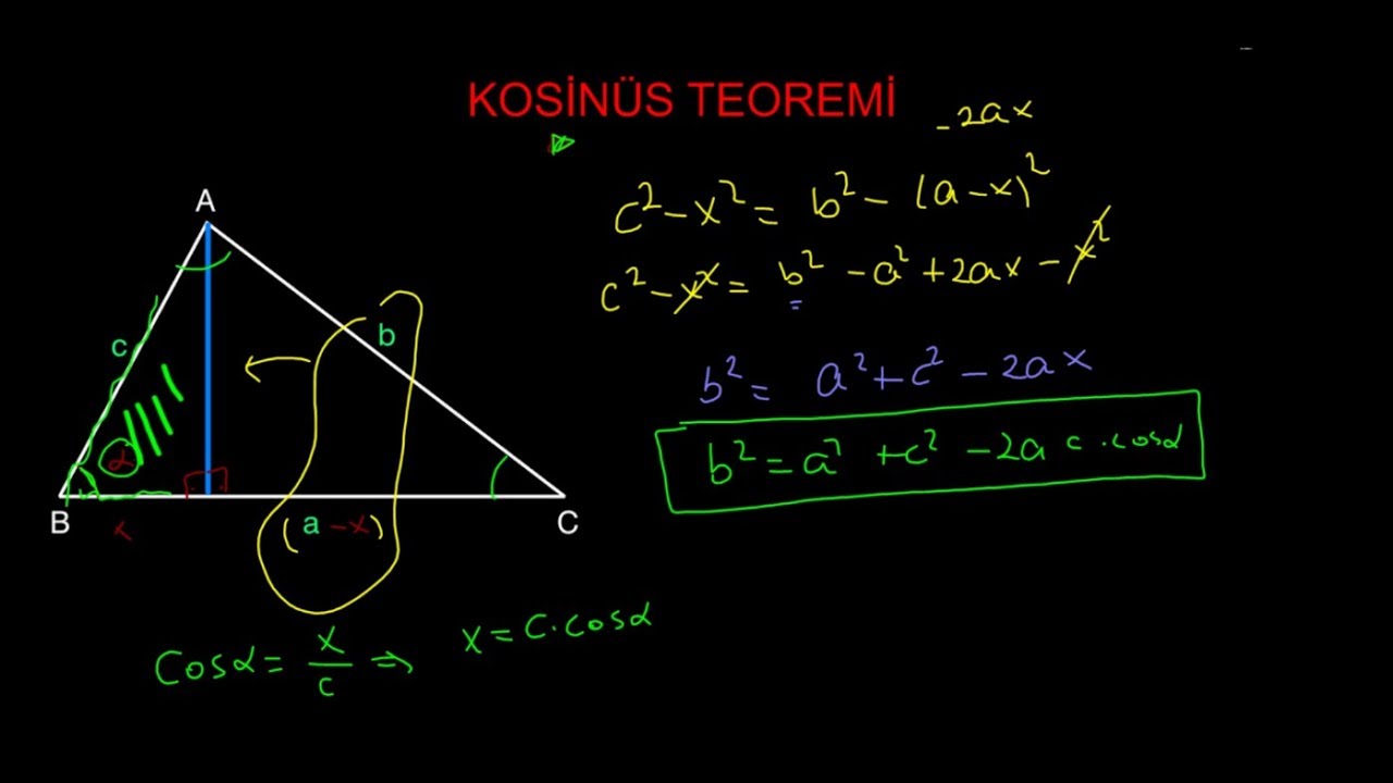ÜÇGENLER | BENZERLİK-3 | KOSİNÜS TEOREMİ | GEOMETRİ | METİN HOCAM - YouTube