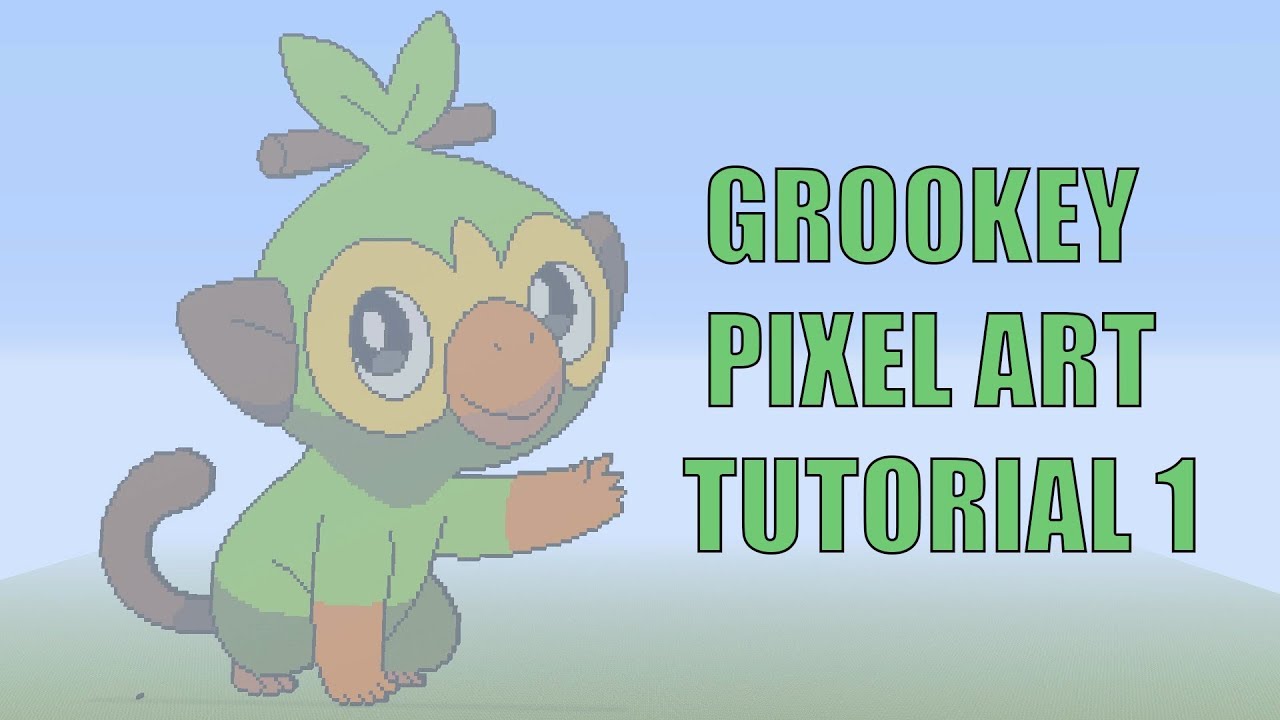 Minecraft Grookey Pixel Art Tutorial Part 1 (Pokemon Sword and Shield ...