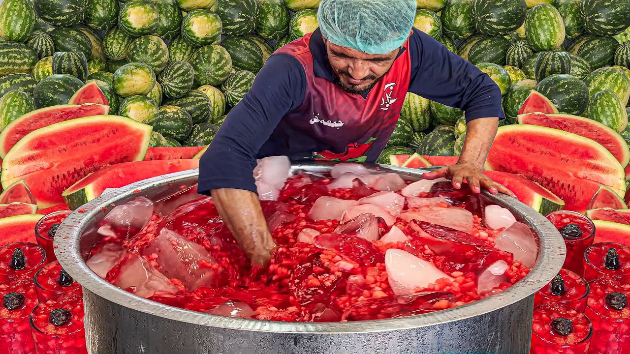 WORLD'S MOST AMAZING Watermelon Cutting and Juice Making on Karachi ...