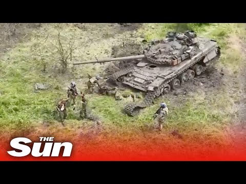 Ukrainian forces blow up two Russian tanks and capture Russian soldiers