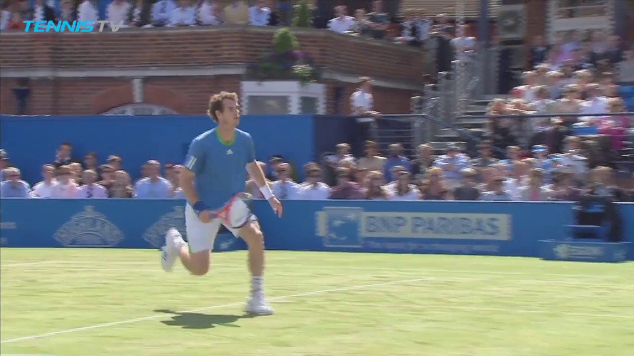 Andy Murray amazing casual through-the-legs shot | Queen's 2011 Final ...