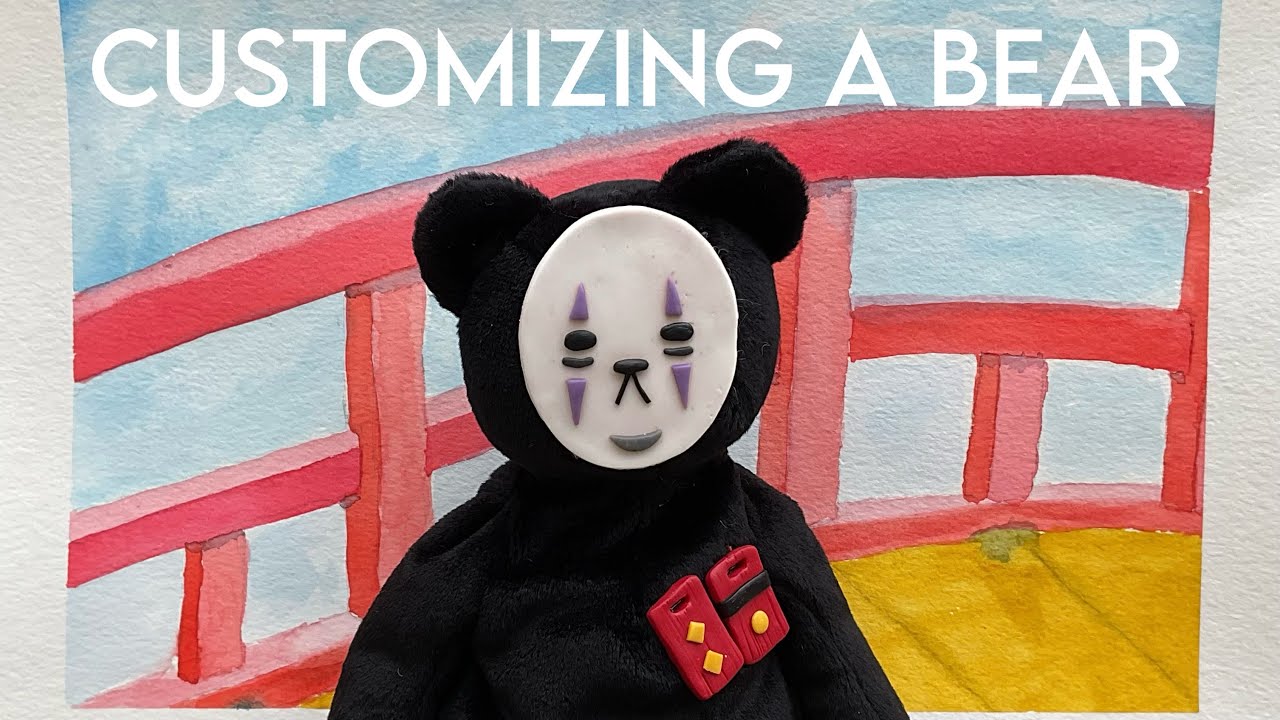 Customizing a No Face Stuffed Bear 🧸 w/ polymer clay | The Clay Dork ...