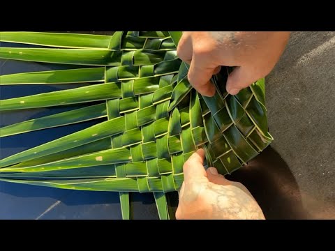 How to make hand fan using coconut leaves - YouTube