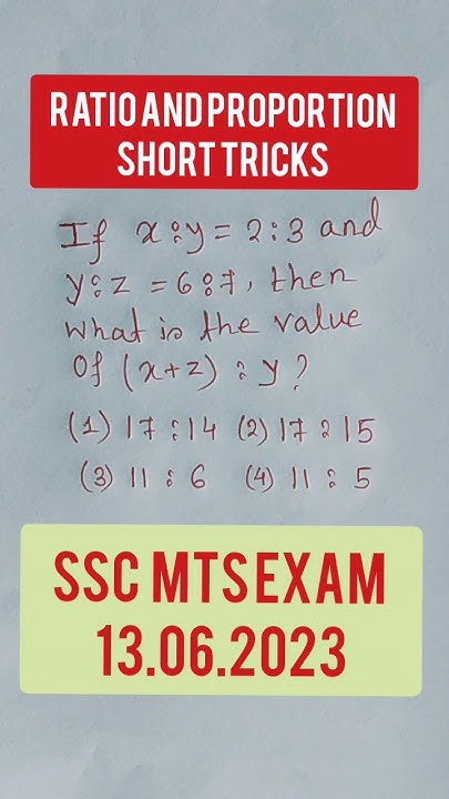 RATIO AND PROPORTION TRICKS || SSC CGL/CHSL/MTS/GD/RAILWAY EXAM ||#maths #ratioandproportion # ...
