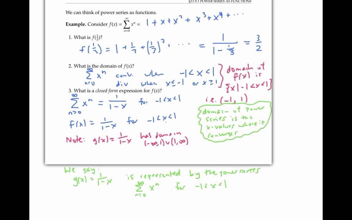 Power Series as Functions - YouTube