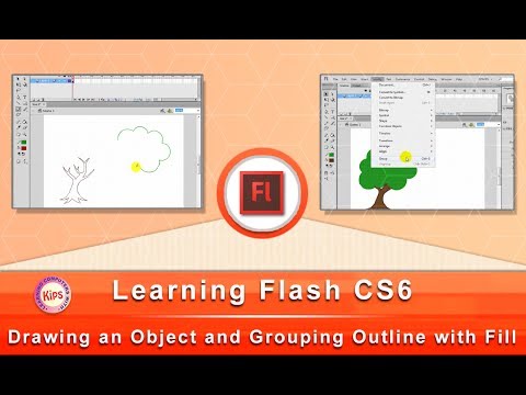 Learning Flash CS6: Drawing an Object and Grouping Outline with Fill ...