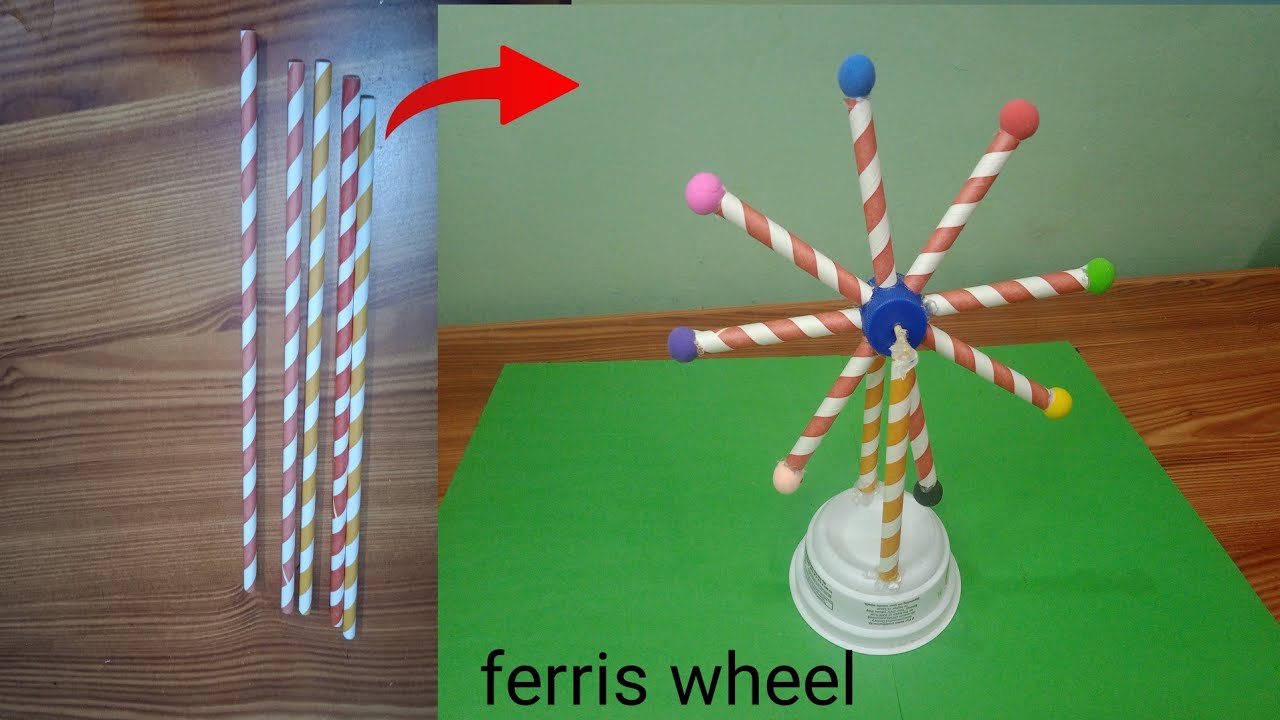 How to make straw crat ideas/Diy Ferris wheel/Home decoration ideas/Diy ...