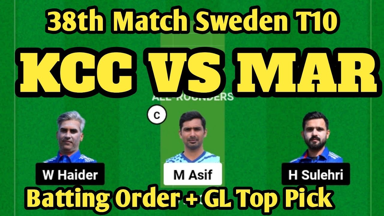 KCC VS MAR Dream11 Prediction ` KCC VS MAR Dream11 | KCC VS MAR Dream11 Team | KCC VS MAR - YouTube