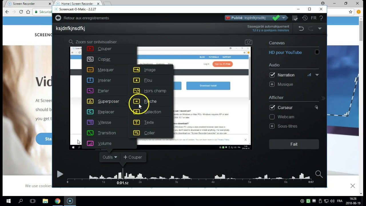 Screencast-o-matic : Annotations, flèches etc. - YouTube