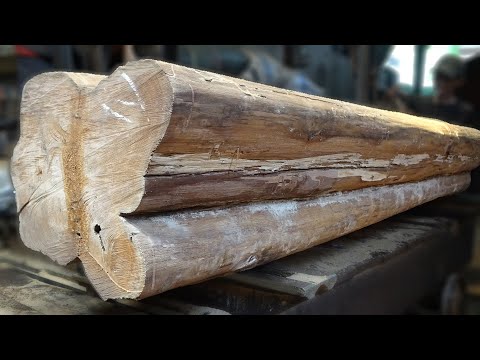 Serat Lurus dan Mulus !! Proses Belah Tebal Kayu Jati Berkualitas