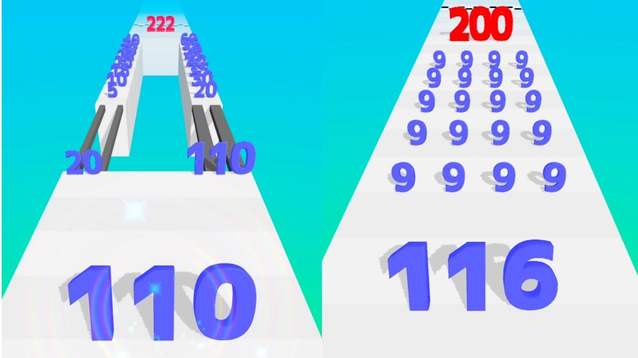 Number master - (number master Run 3d) color match games - YouTube