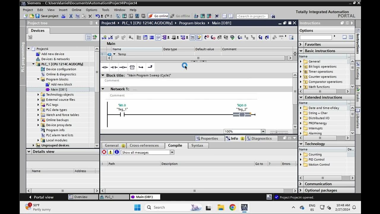 TIA Portal PLC REAL S7 1200 - YouTube