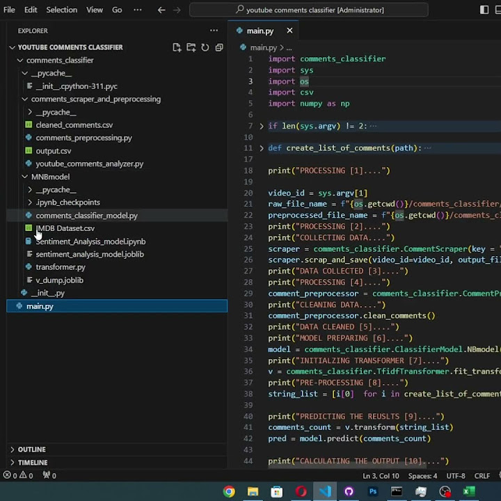 Title: YouTube Video Sentiment Analysis with Naive Bayes (Accuracy: 86%) #coding #python #code ...