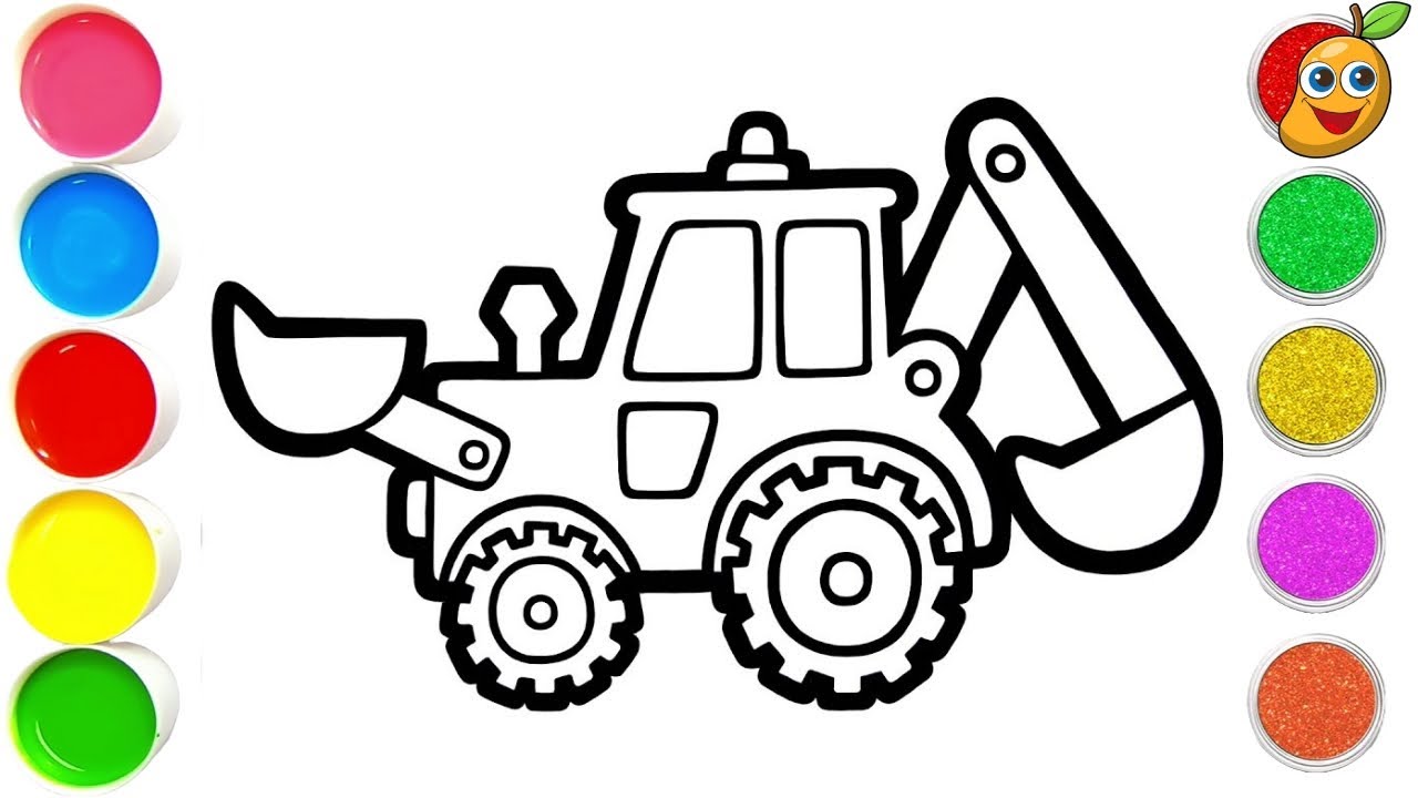 JCB Drawing Easy Step By Step || How To Draw JCB For Kids And Toddlers ...