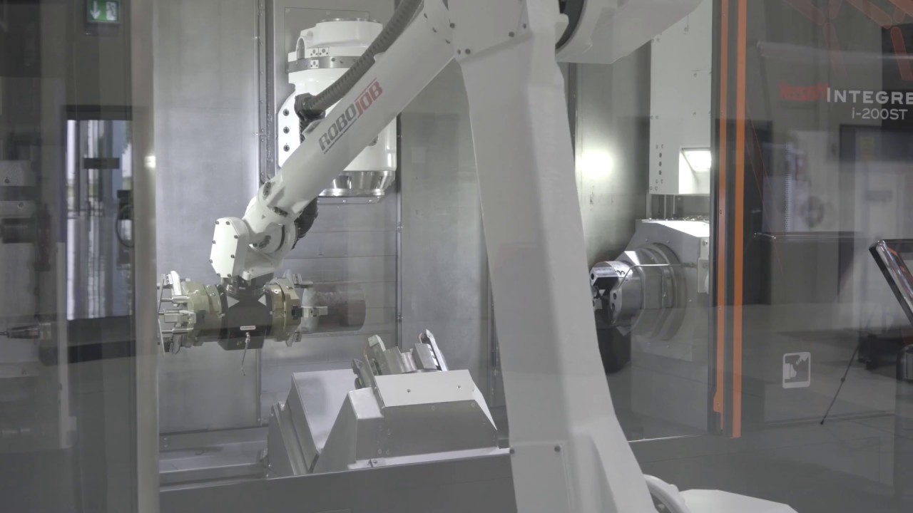 RoboJob Tower Advanced on a Mazak Integrex i 200ST - YouTube