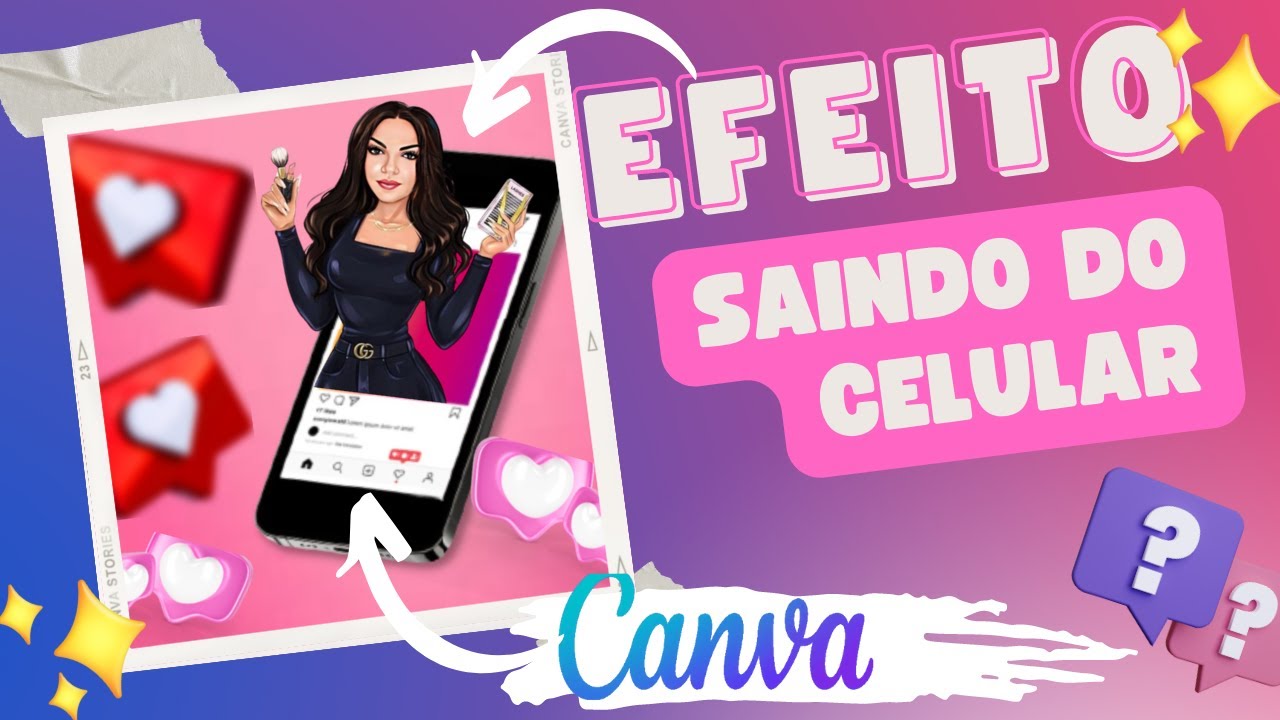😱Como fazer efeito saindo do Celular no Canva e criar efeito post 3D do instagram😱 - YouTube