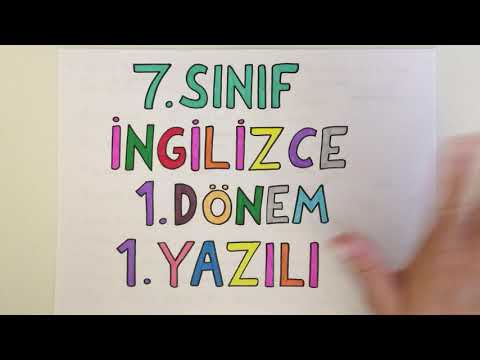 7. Sınıf İngilizce 1. Dönem 1. Yazılı (Yeni Sorular)