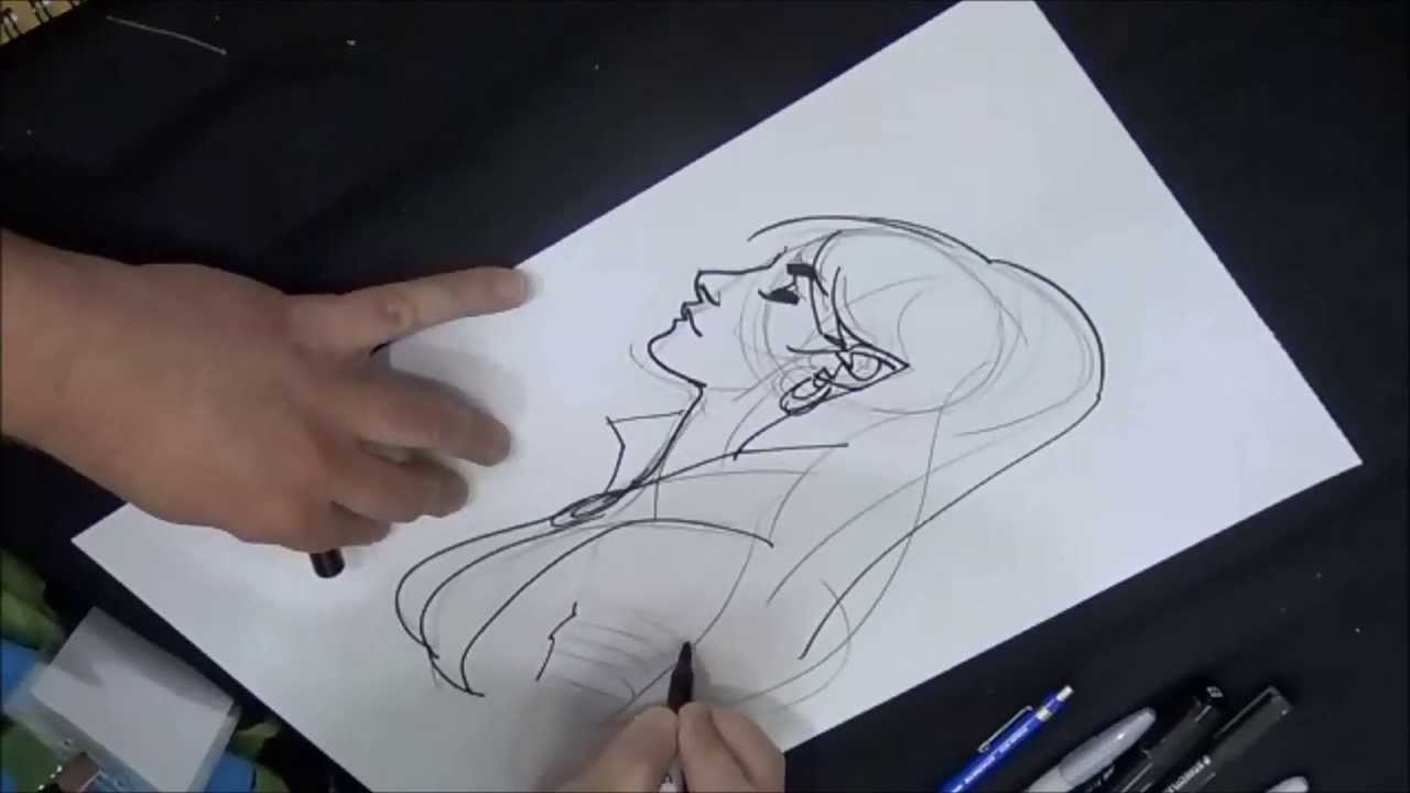 Adam Hughes drawing Vampirella - YouTube