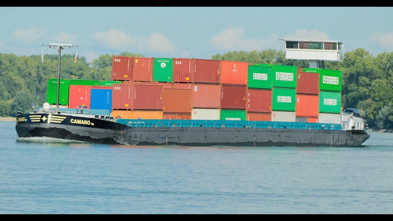 #130 Shipspotting: Binnenschiffe auf dem Rhein / Containerschiff Camaro ...