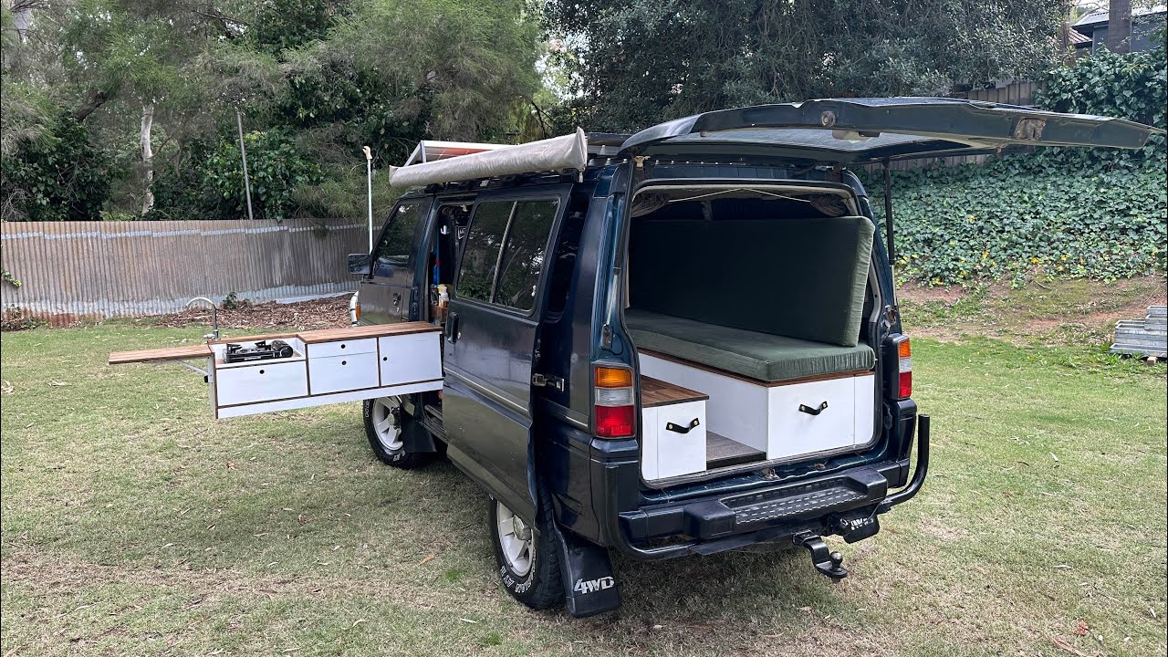 Self-Converted Mitsubishi L300 4x4 van fitout/tour - YouTube