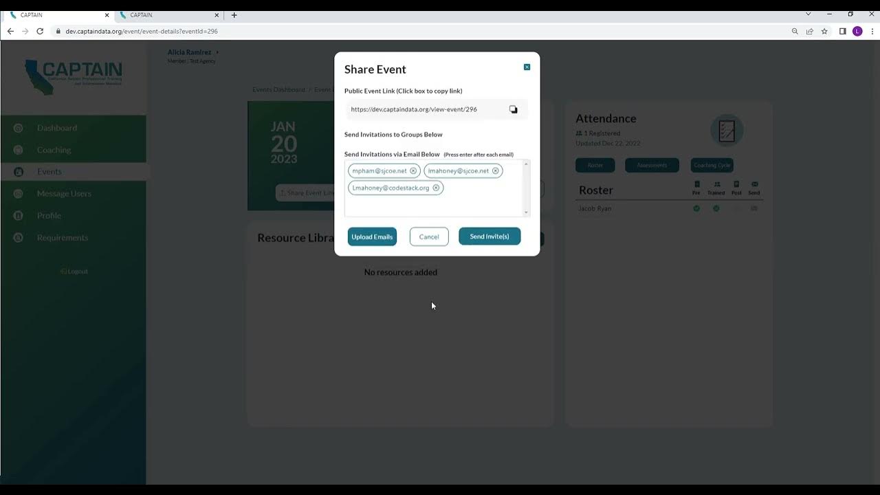 CAPTAIN Data System: Sharing Event Tutorial - YouTube