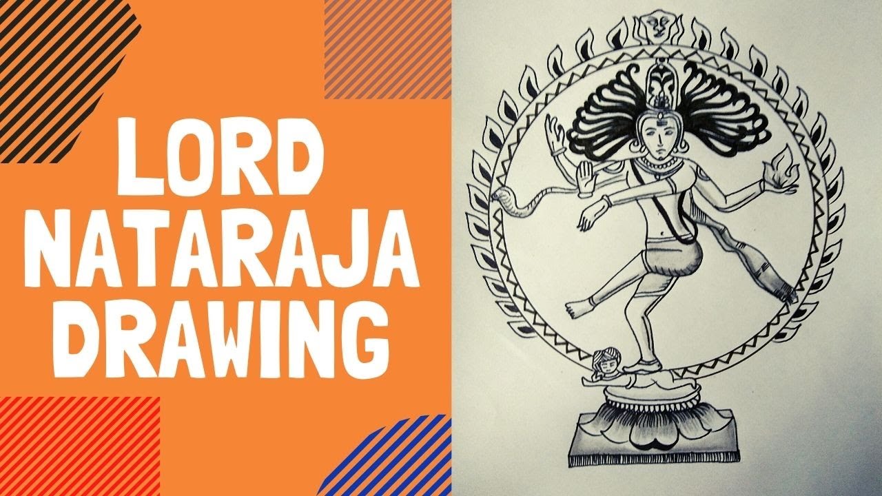 Lord Nataraja drawing using Black pen and pencil - YouTube