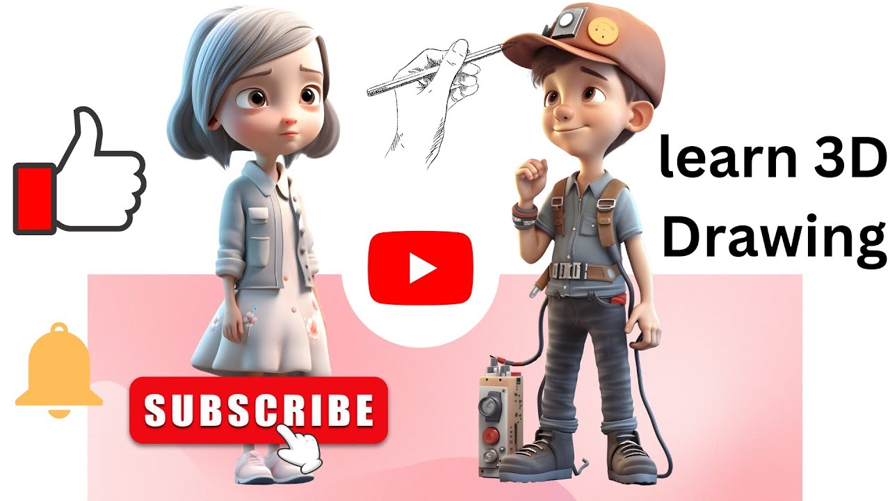 Learn 3D Cartoon Drawing | Learn Drawing and colouring |learn beautiful ...