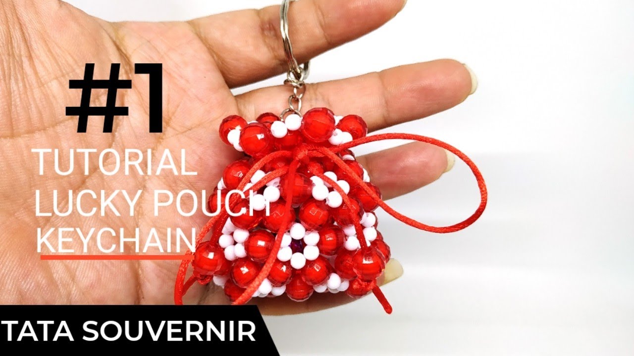 How to Bead Lucky Pouch Keychain Part 1/ DIY /Kerajinan Manik/Manik ...