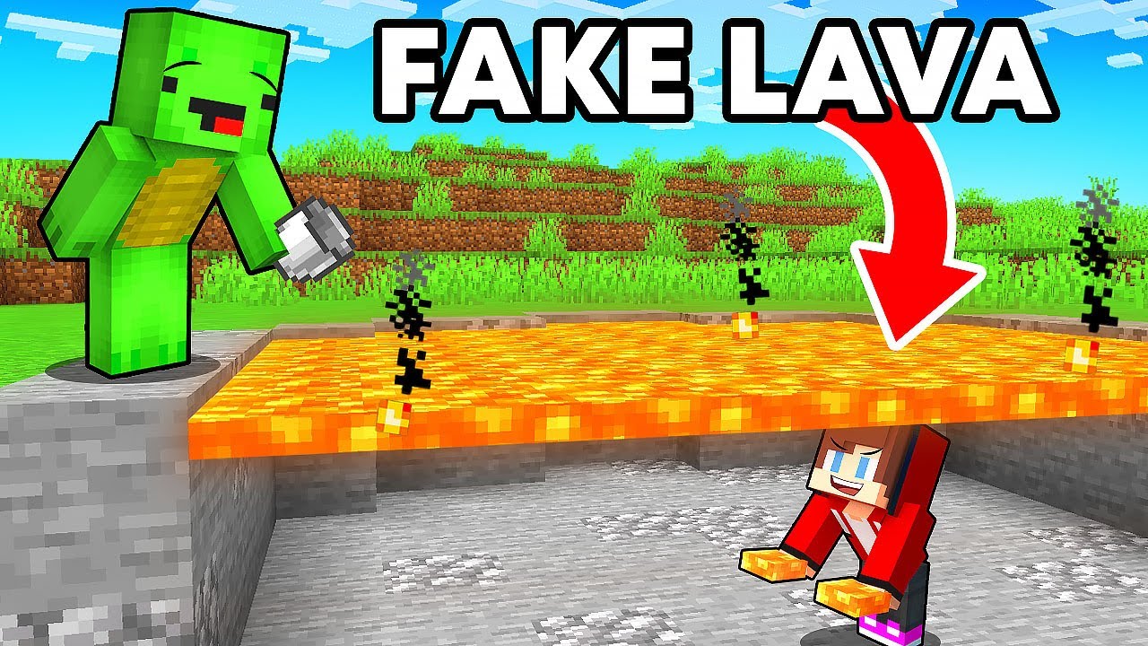 Mikey Use FAKE LAVA To Prank JJ in Minecraft - Maizen - YouTube
