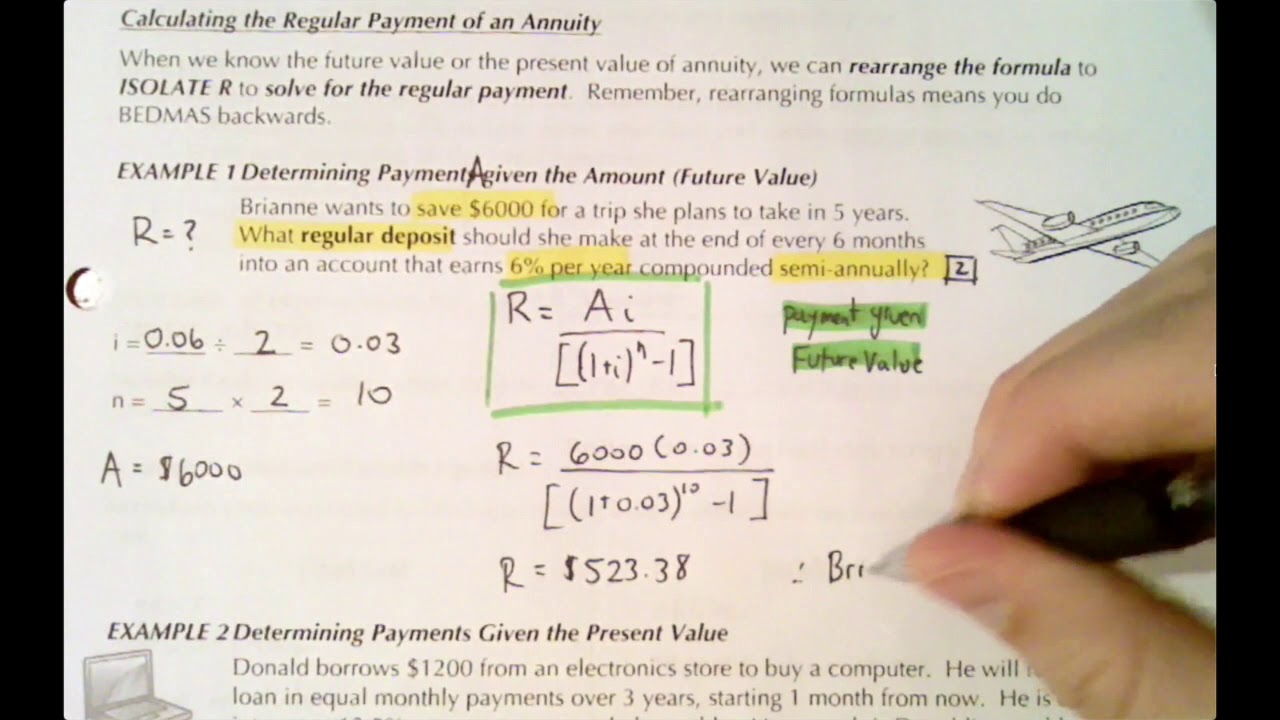 MAP4C1 - 7.3 - Regular Payment of an Annuity - Part 1 - YouTube