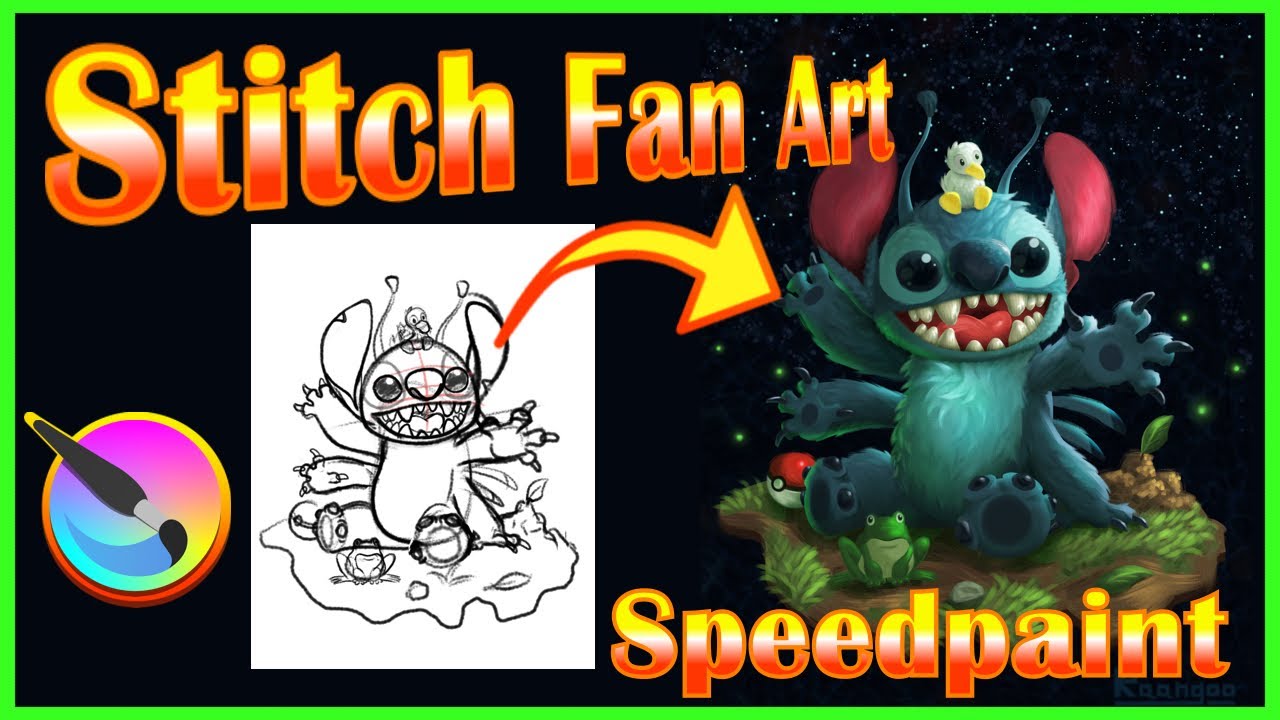 Stitch Fan Art Speedpaint - YouTube