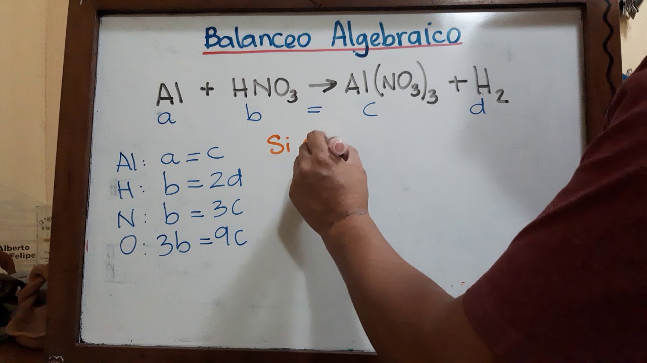 Balanceo de ecuaciones químicas método algebraico - YouTube