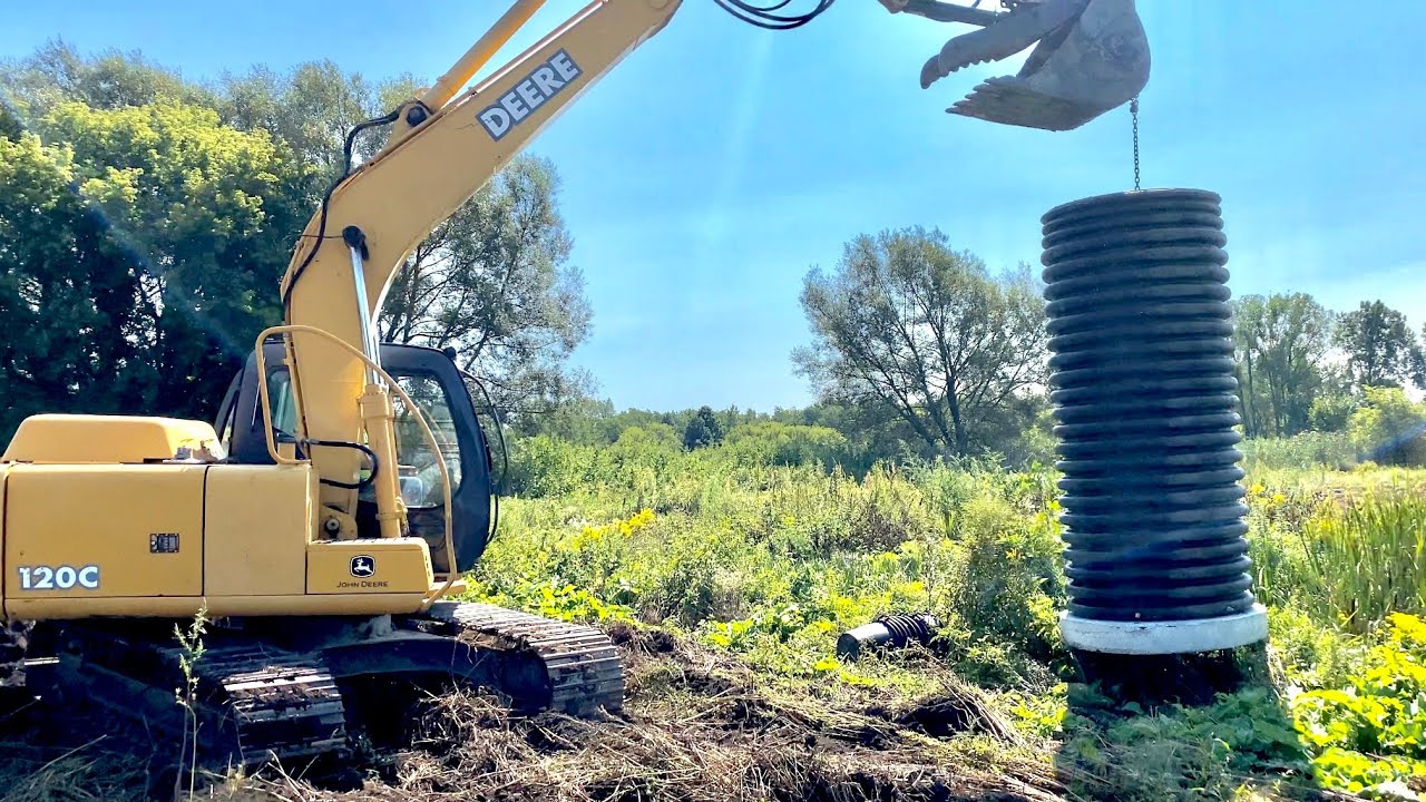Farm drainage tile pumping station - YouTube
