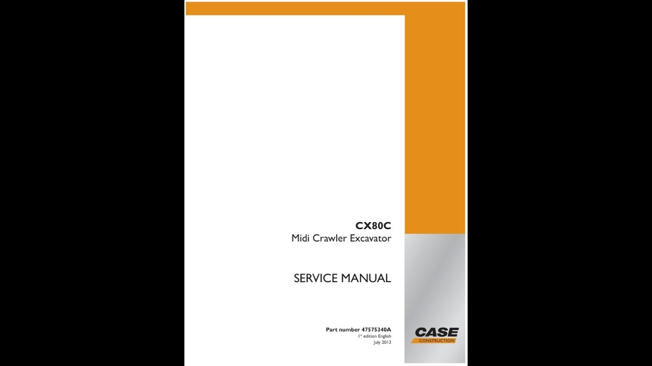 Case CX80C Midi Crawler Excavator | 47575340A Service manual - YouTube
