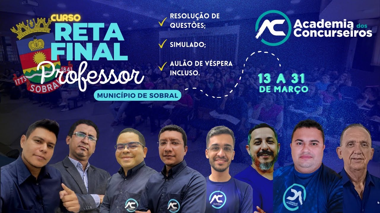 RETA FINAL - CONCURSO PROFESSOR DE SOBRAL - AULA INAUGURAL - YouTube