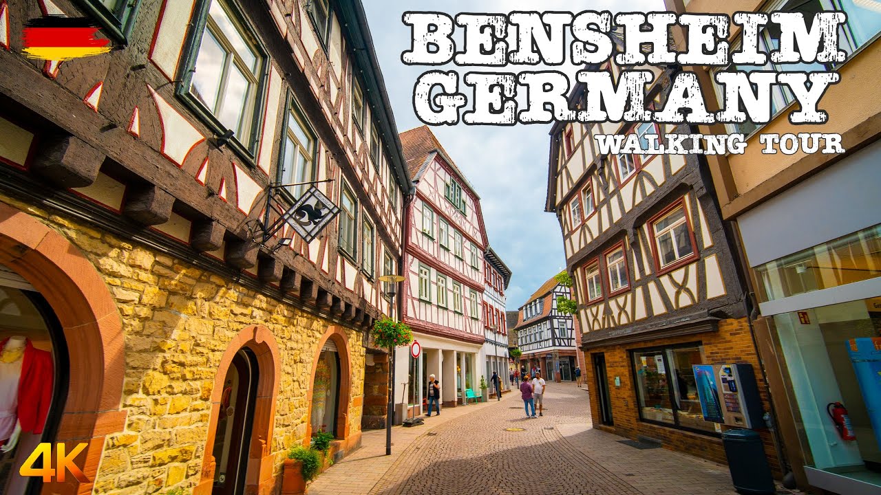 Bensheim, Germany - Walking Tour 4K - The cozy German old town - YouTube