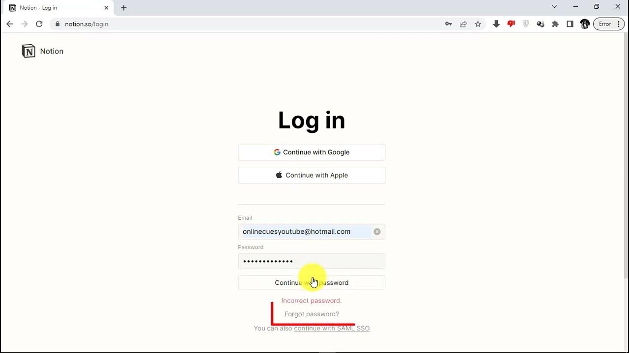 How To Reset Notion Password - YouTube