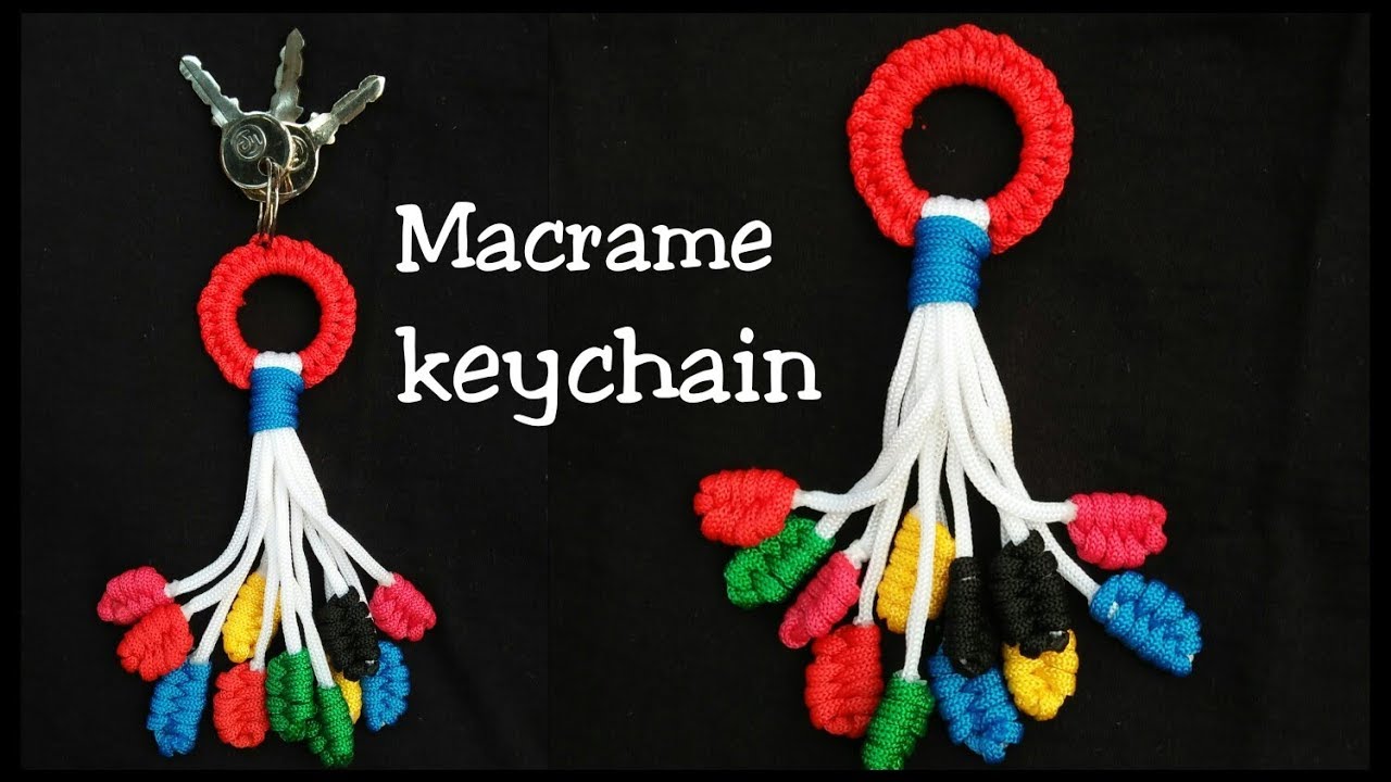Wastage Macrame multicolor KEYCHAIN/Macrame keyring /simple macrame ...