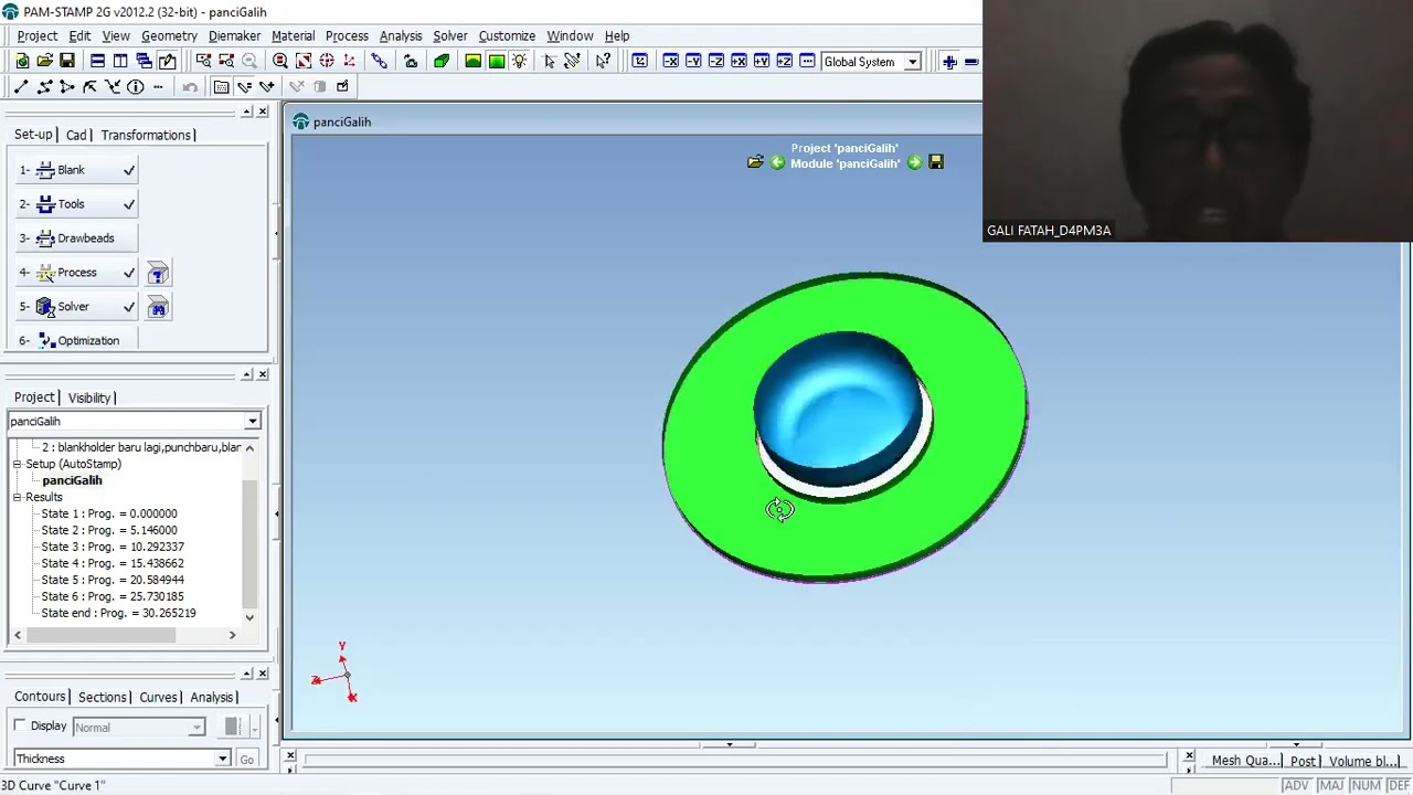 simulasi stamping panci pada software PAM-STAMP 2 G - YouTube