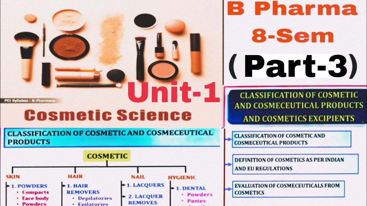 Cosmetic Science B Pharma,8-Sem Unit -1(Part-3)|| Cosmetic Excipients ...