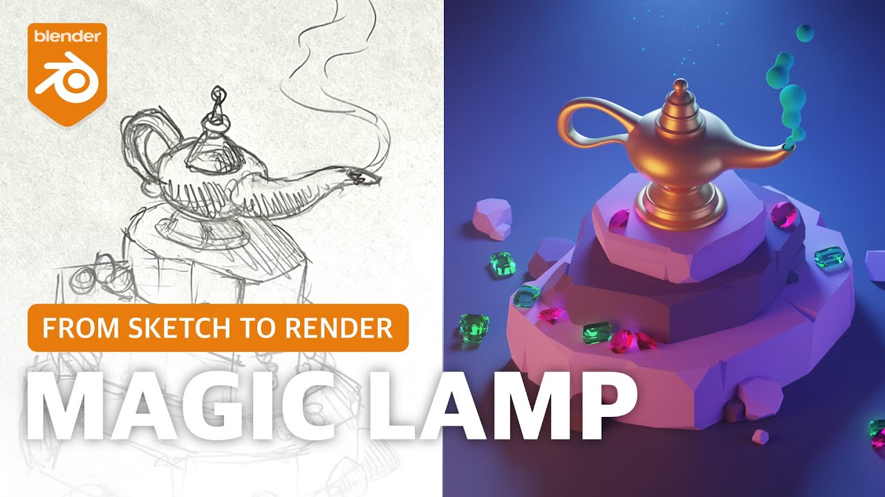 Magic Lamp in Blender | 3D Modeling Process | by 3D artist Søren Juhl ...
