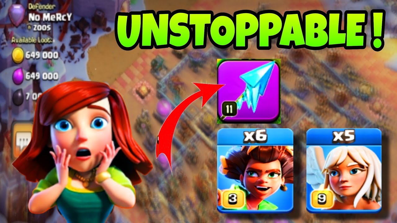 New Frozen Arrow Makes Queen Charge Easy ? Legend League Attack ...