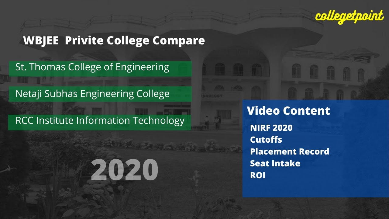RCCIIT Kolkata vs STCET vs NSEC 2020 | WBJEE Rank Predictor | College ...