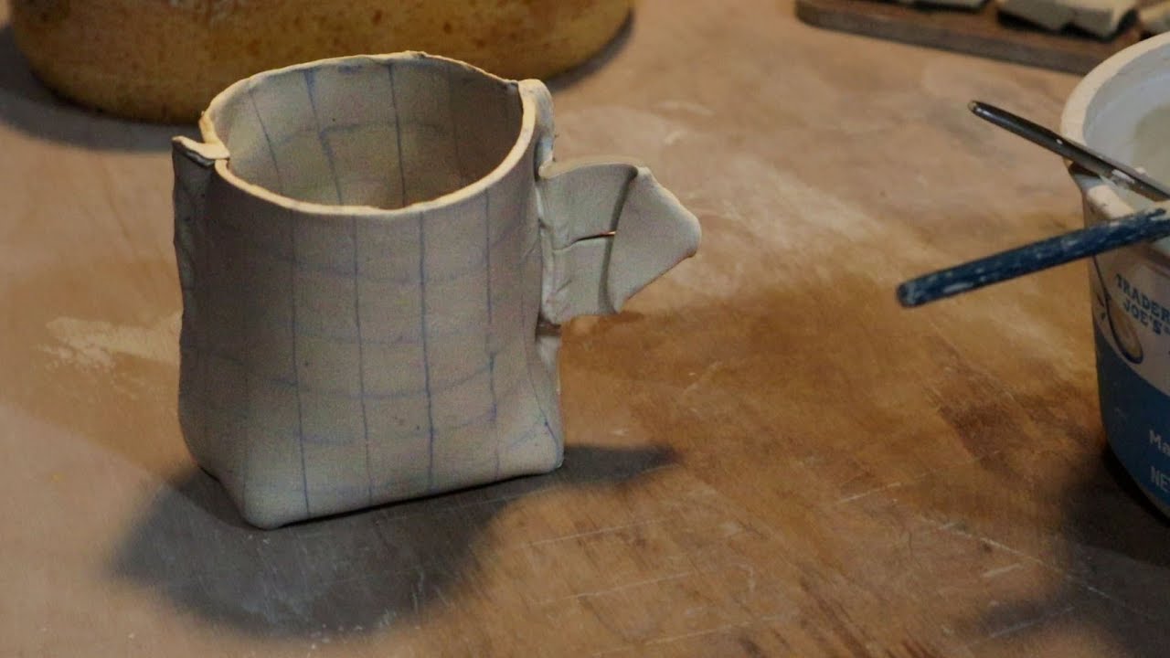 Making Origami Folded Cup and Plate | Nerikomi Slab Building Process ...