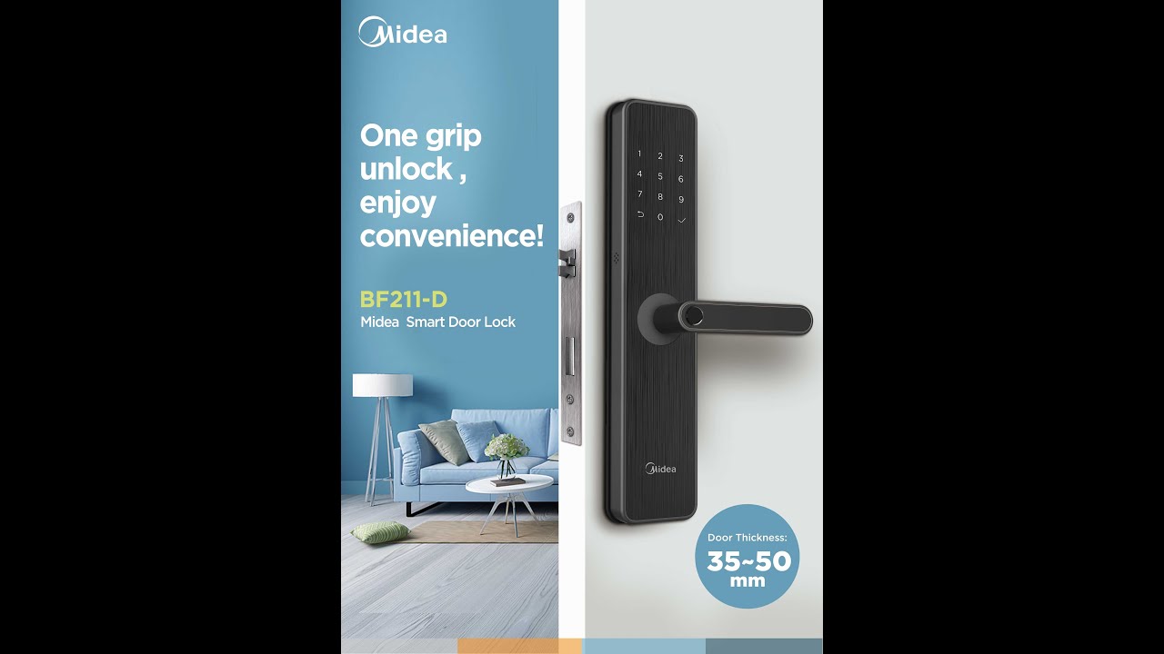 Midea Smart Dook Lock-BF211 D Installation - YouTube