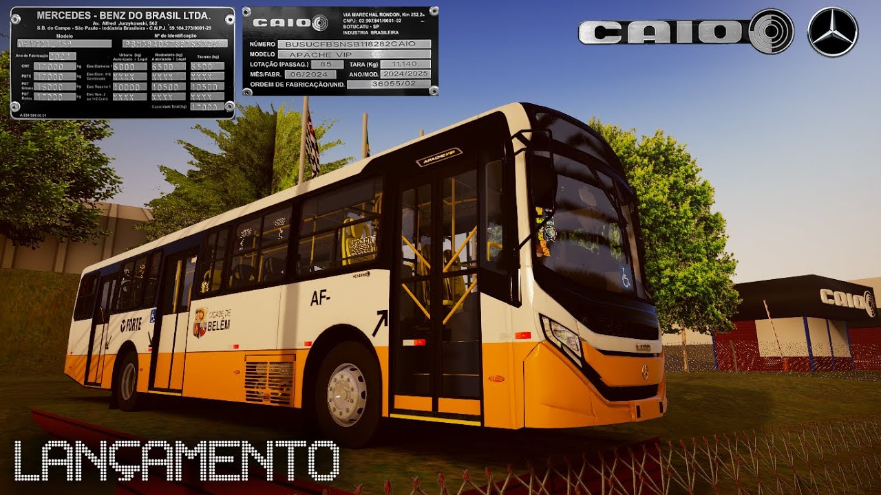 LANÇAMENTO MOD: APACHE VIP V MB 1721L EURO 6 PADRÃO BELÉM (PROTON BUS ...