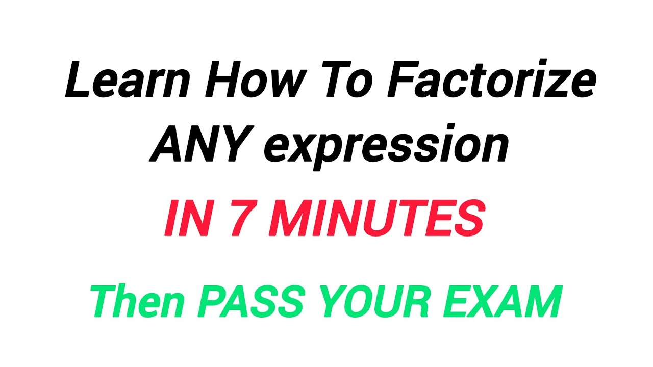 How to factorize | Grade 9 Mathematics - YouTube