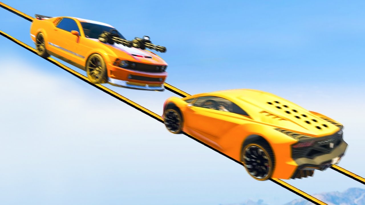 INSANE TIGHTROPE CAR FIGHT! (GTA 5 Funny Moments) - YouTube