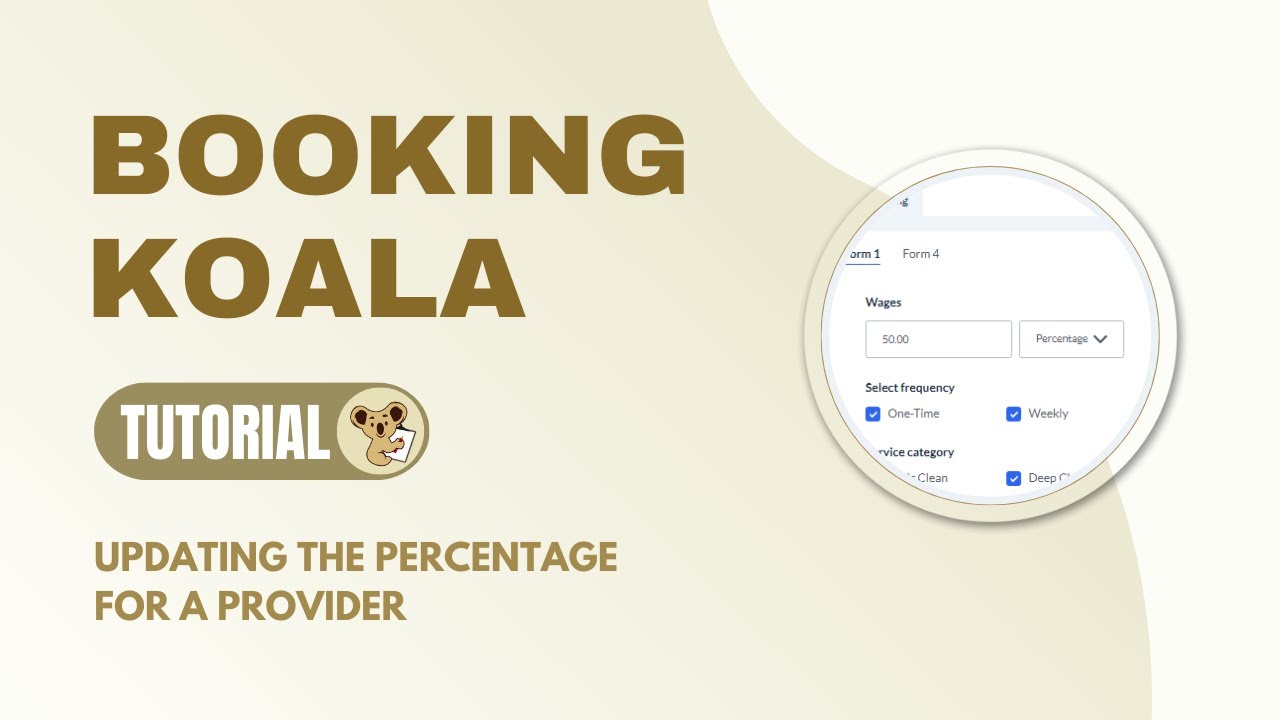 Booking Koala: Change The Percentage That Cleaners Are Paid For Each ...